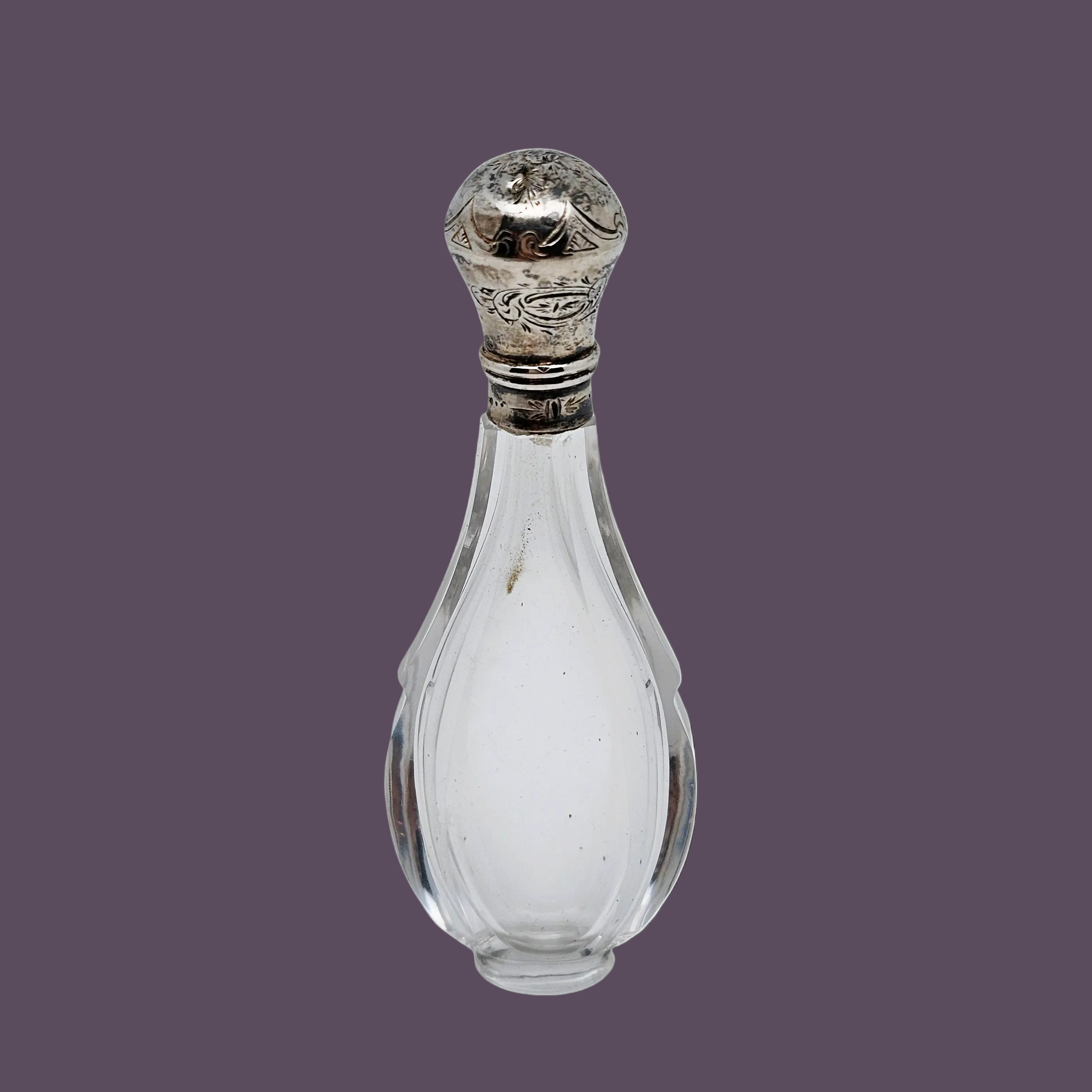Flacon à parfum en cristal et bouchon en vermeil, fin XIXᵉ - début XXᵉ ...