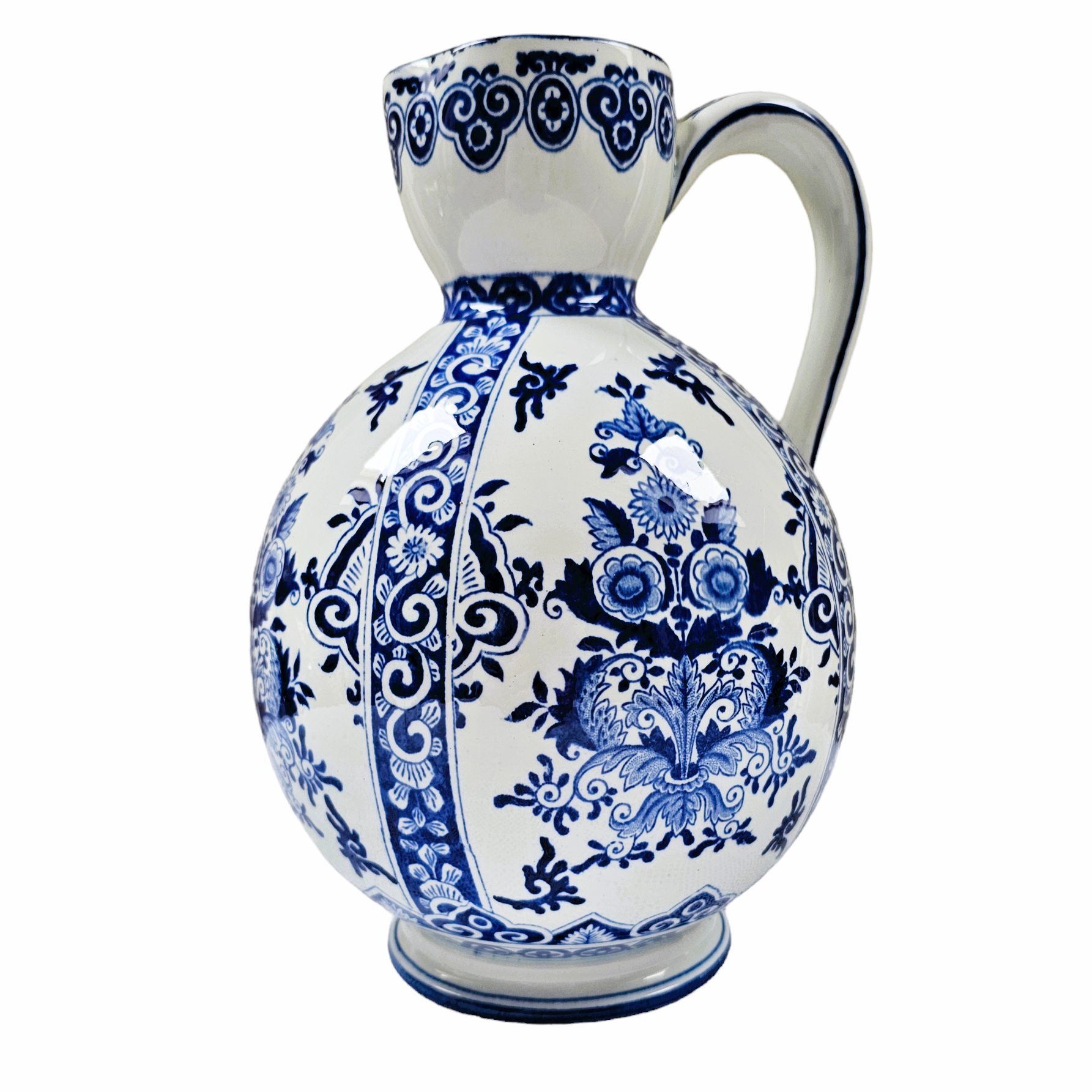 Gien. Large earthenware cider pitcher, Rouen decor, year 1867 – Le ...